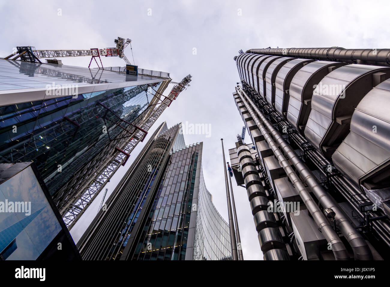 london, UK - March 29, 2017: The futuristic Lloyds building, Willis ...