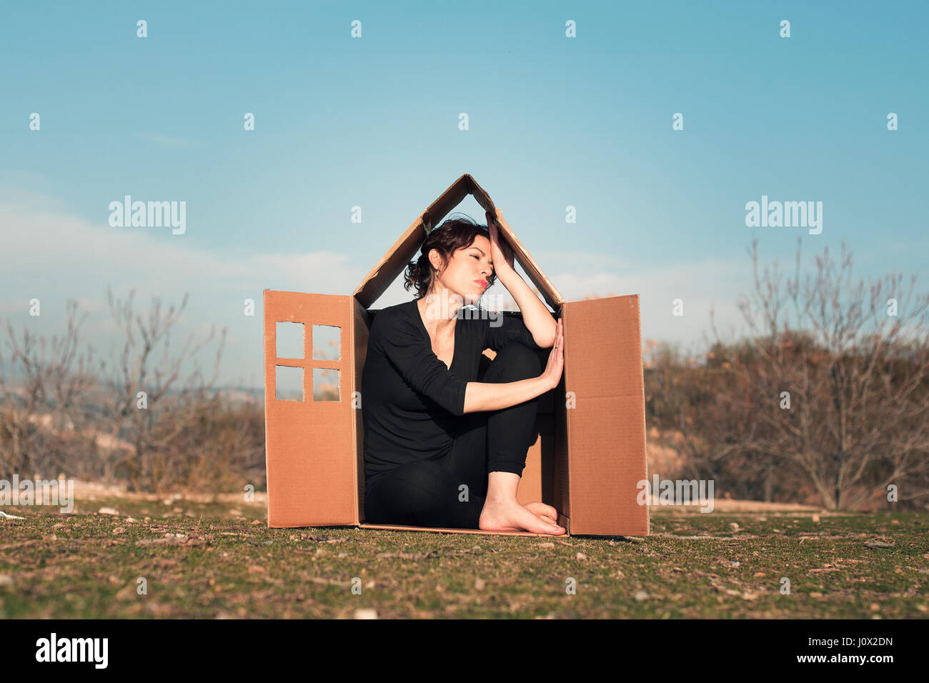 Woman trapped box hi-res stock photography and images - Alamy