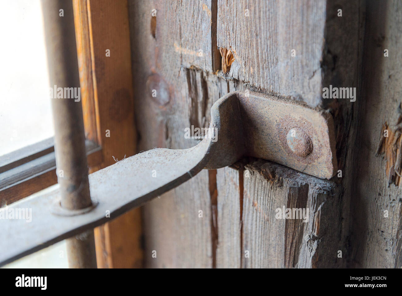 The metal bars at the window for safety Stock Photo - Alamy
