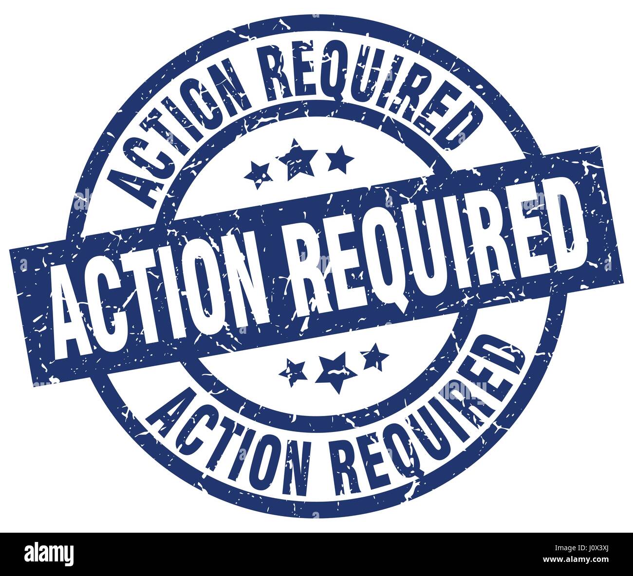 action required blue round grunge stamp Stock Vector Image & Art - Alamy