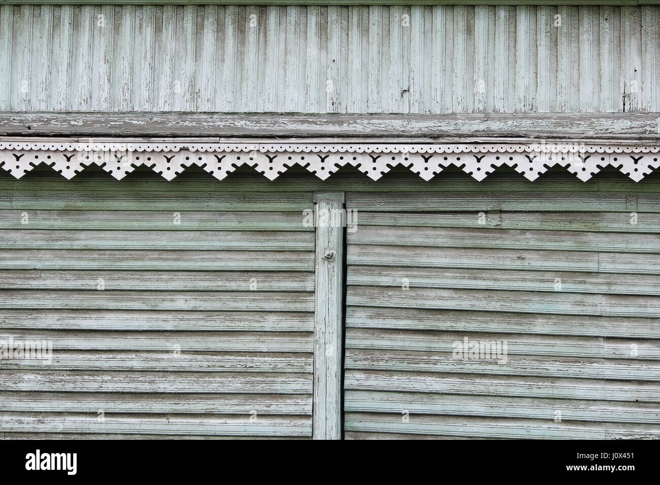 artsy decor trim and classic old wooden house. triangular patterns and ...