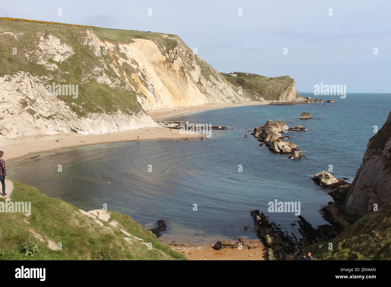 Durdle Door beach and coastline along the Jurassic Coast, Dorset Stock ...