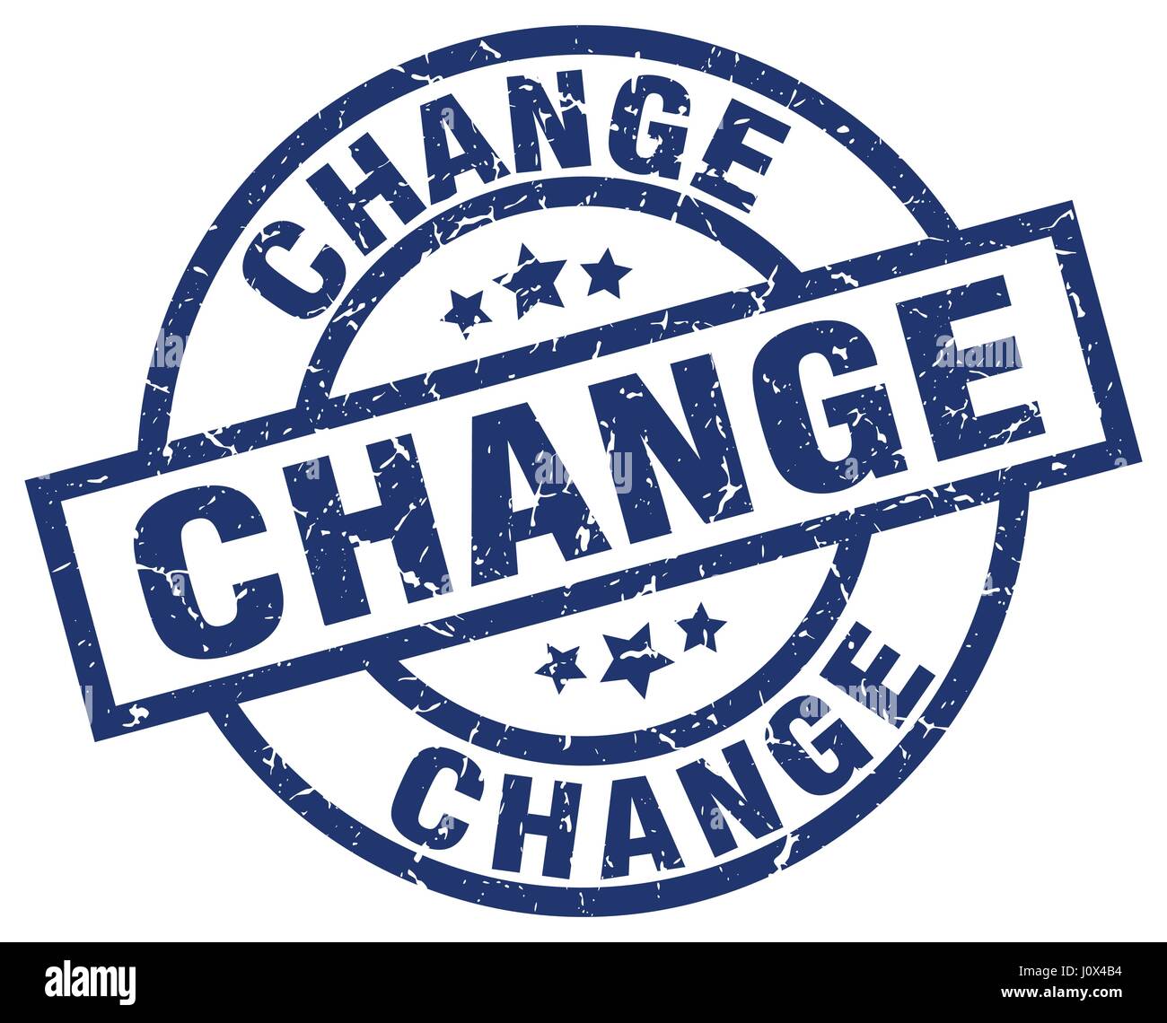 change blue round grunge stamp Stock Vector Image & Art - Alamy