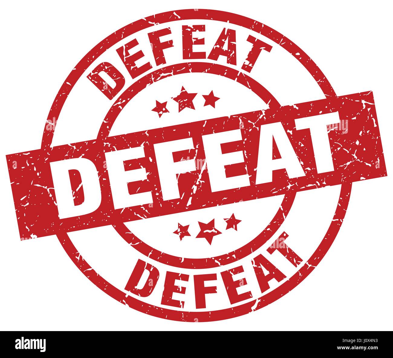 defeat round red grunge stamp Stock Vector Image & Art - Alamy