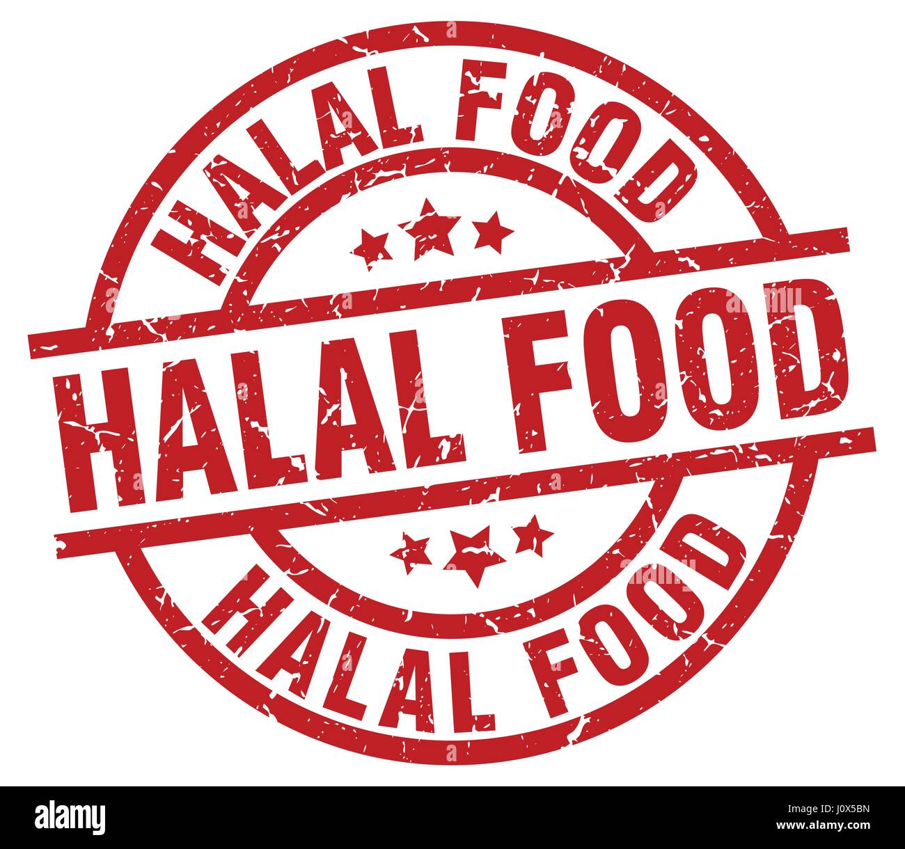 Halal food round red sticker hi-res stock photography and images - Alamy