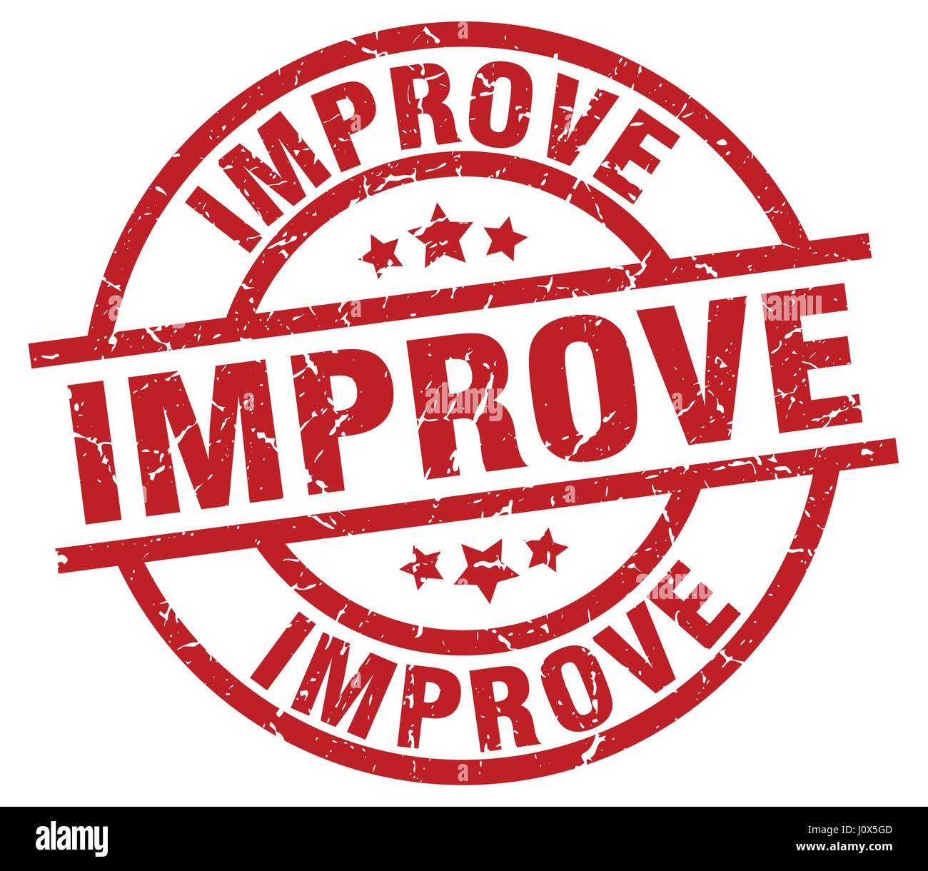 improve round red grunge stamp Stock Vector Image & Art - Alamy