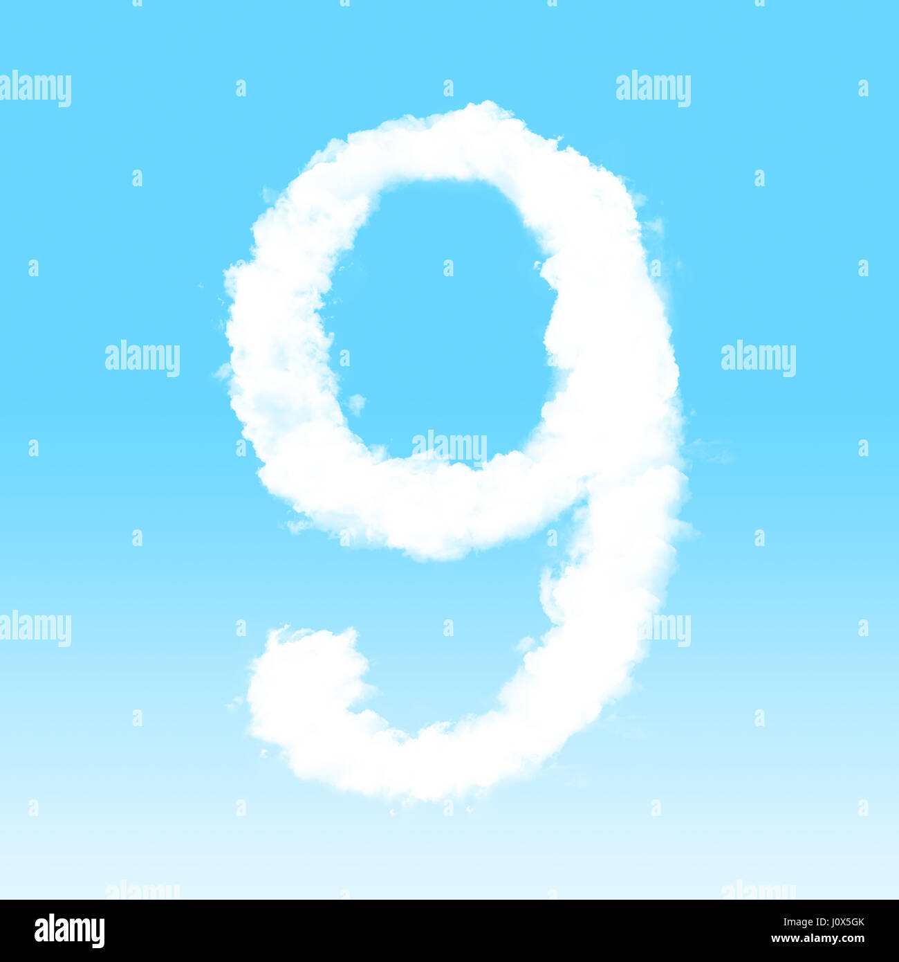 Number cloud alphabet font at sky background Stock Photo - Alamy
