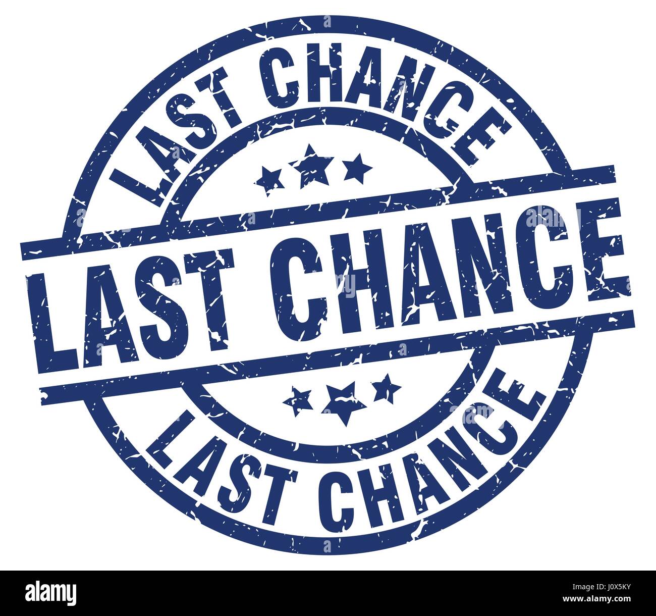 last chance blue round grunge stamp Stock Vector Image & Art - Alamy