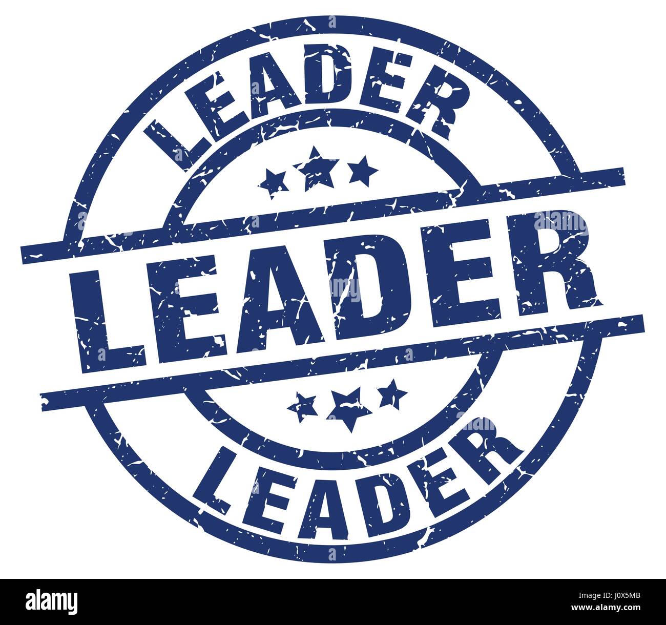 leader blue round grunge stamp Stock Vector Image & Art - Alamy