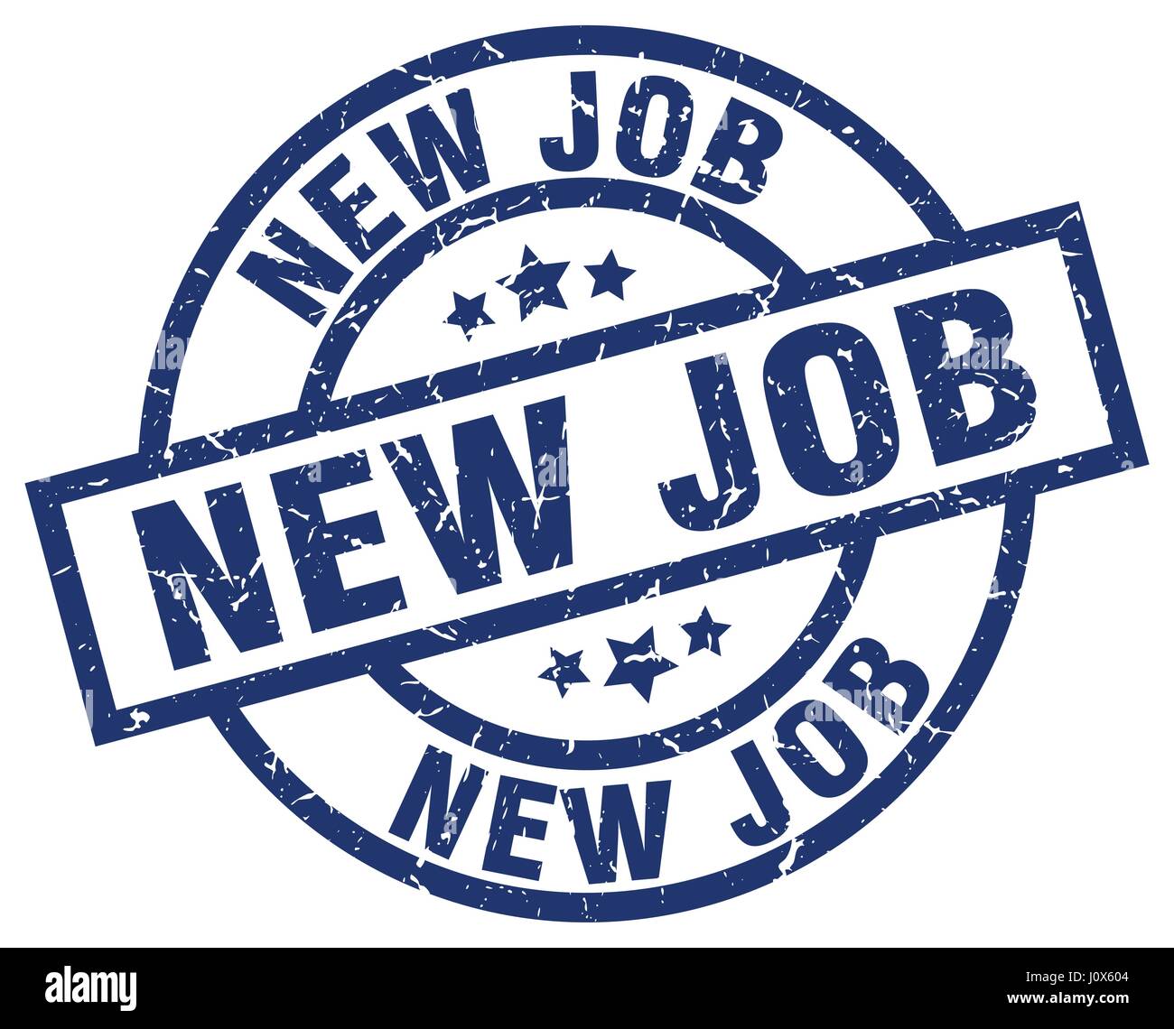 new job blue round grunge stamp Stock Vector Image & Art - Alamy