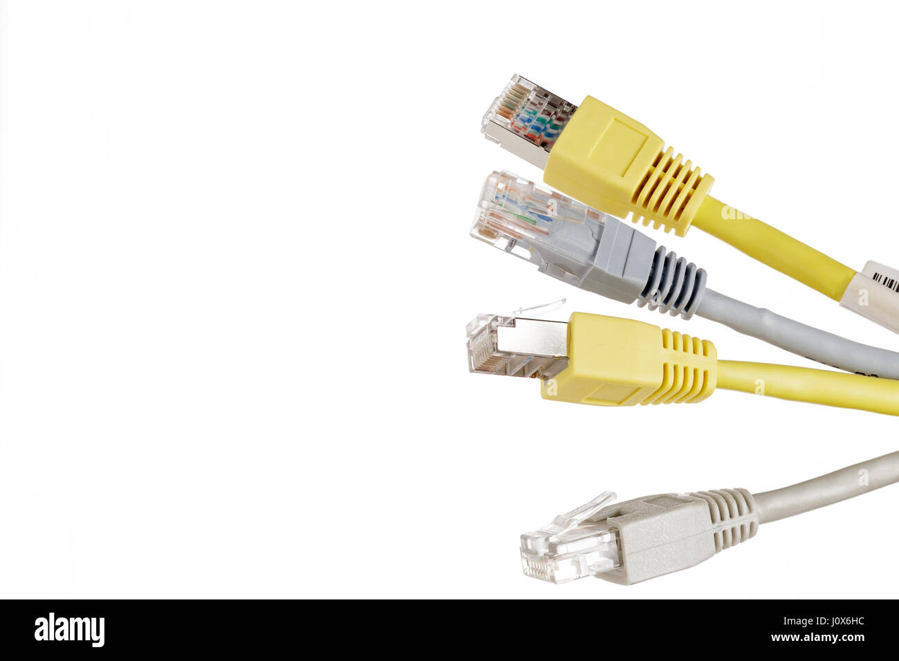 Four telecommunication cable with connector RJ45 Stock Photo - Alamy
