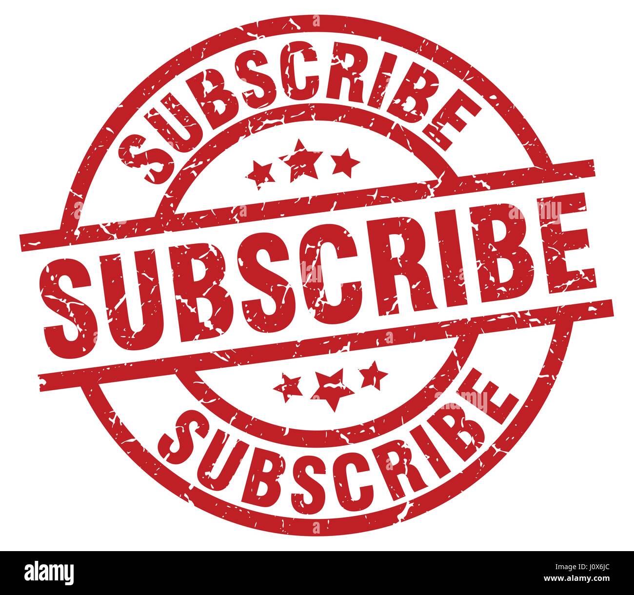 Subscribe now round red sticker hi-res stock photography and images - Alamy