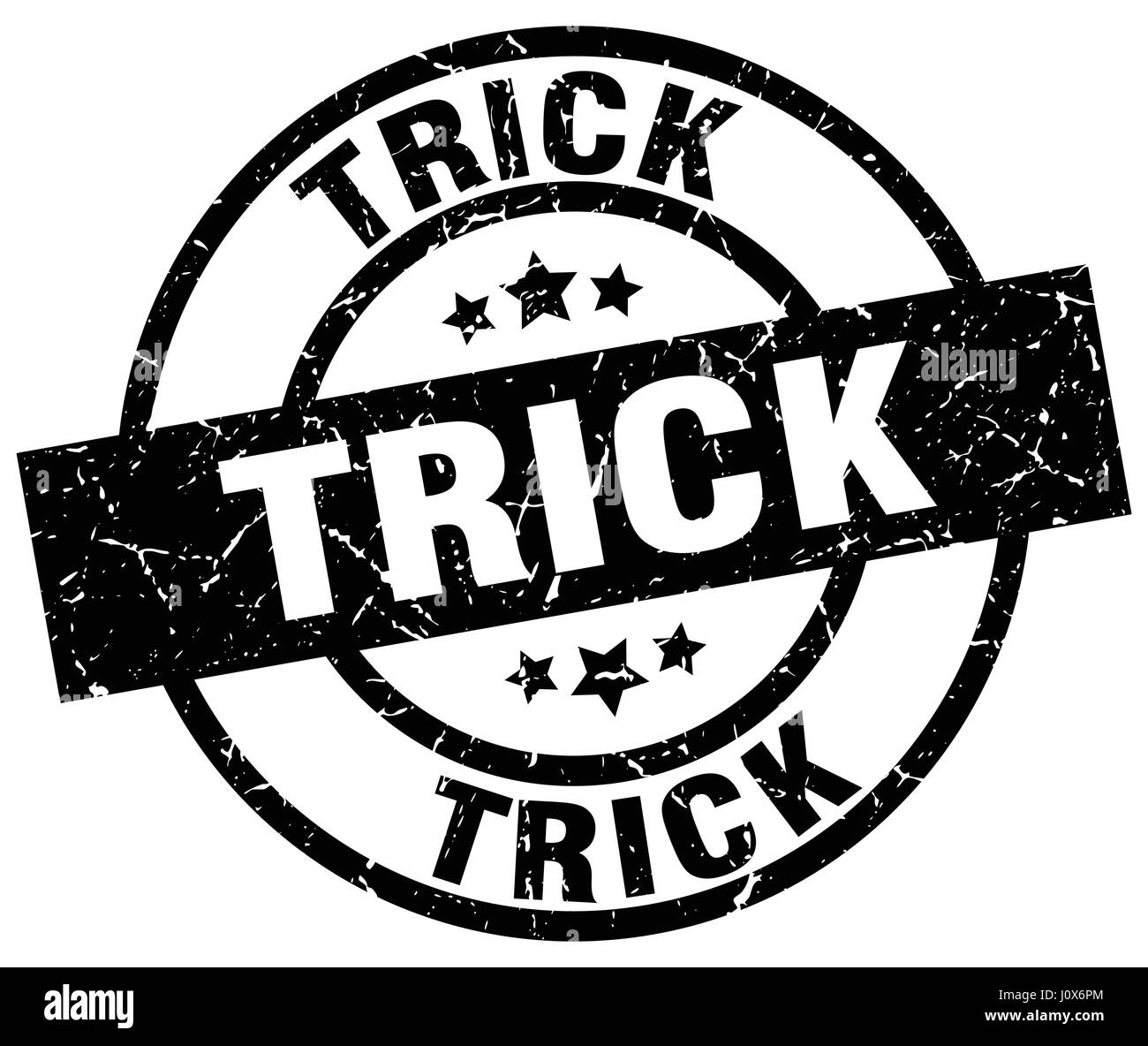 trick round grunge black stamp Stock Vector Image & Art - Alamy