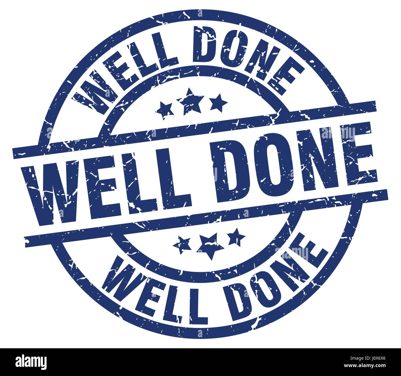 well done blue round grunge stamp Stock Vector Image & Art - Alamy