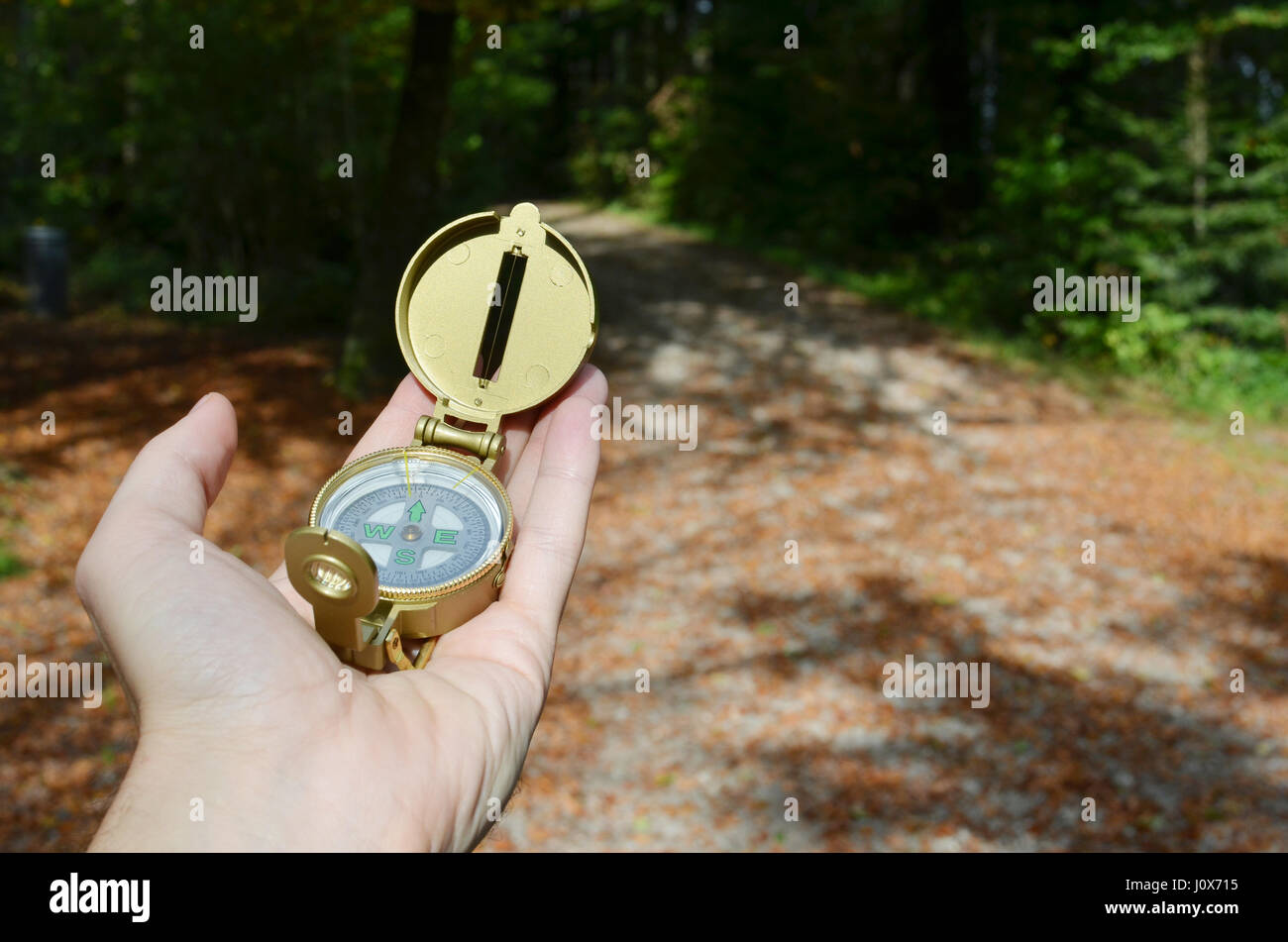 Compass in the hand Stock Photo - Alamy