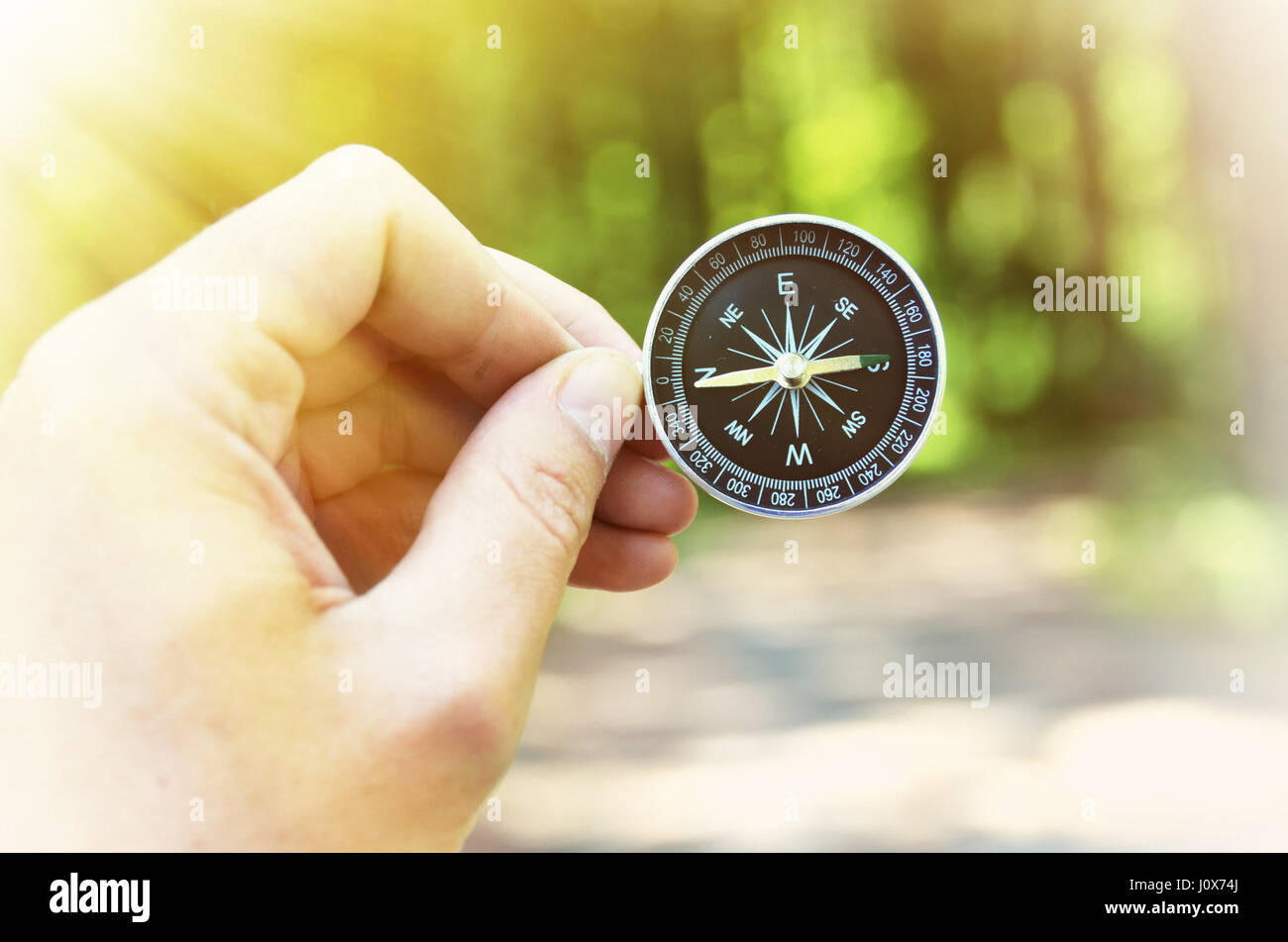Compass in the hand Stock Photo - Alamy