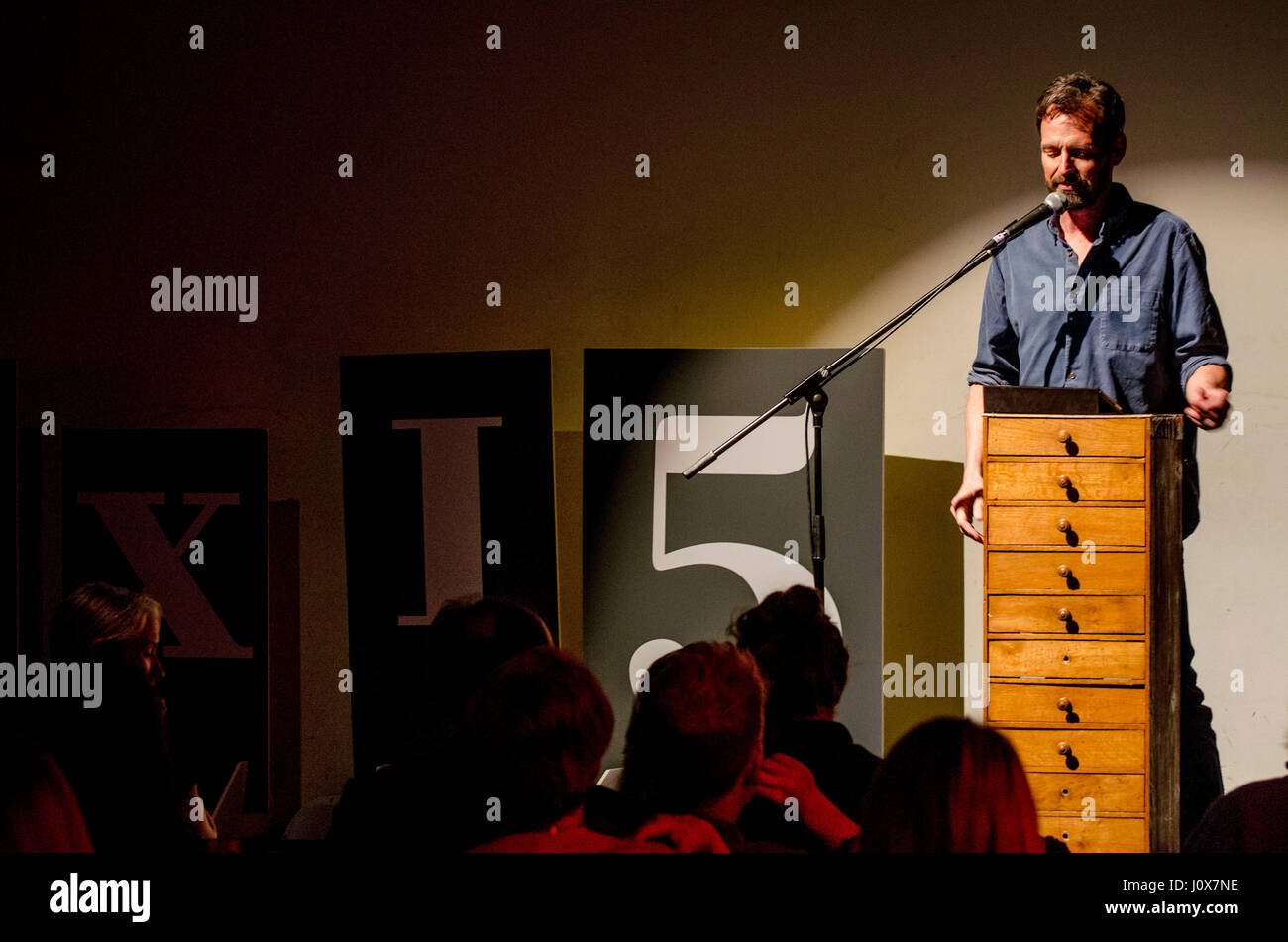 Tim Dowling, Guardian journalist and writer. Pictured at 5 x 15 event ...
