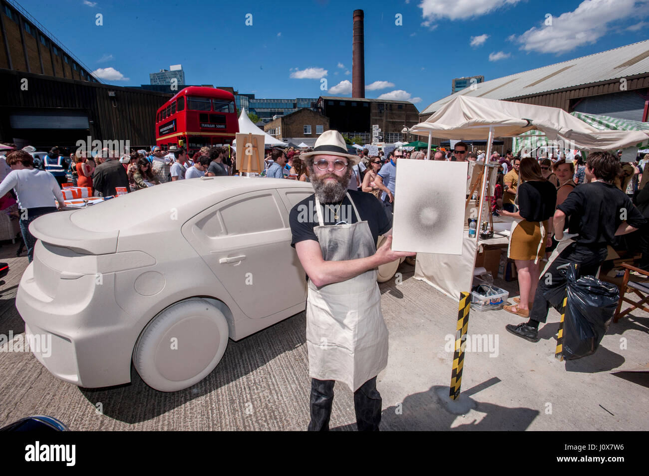 Gavin Turk. Artist & writer canvas covered Vauxhall and his art work ...