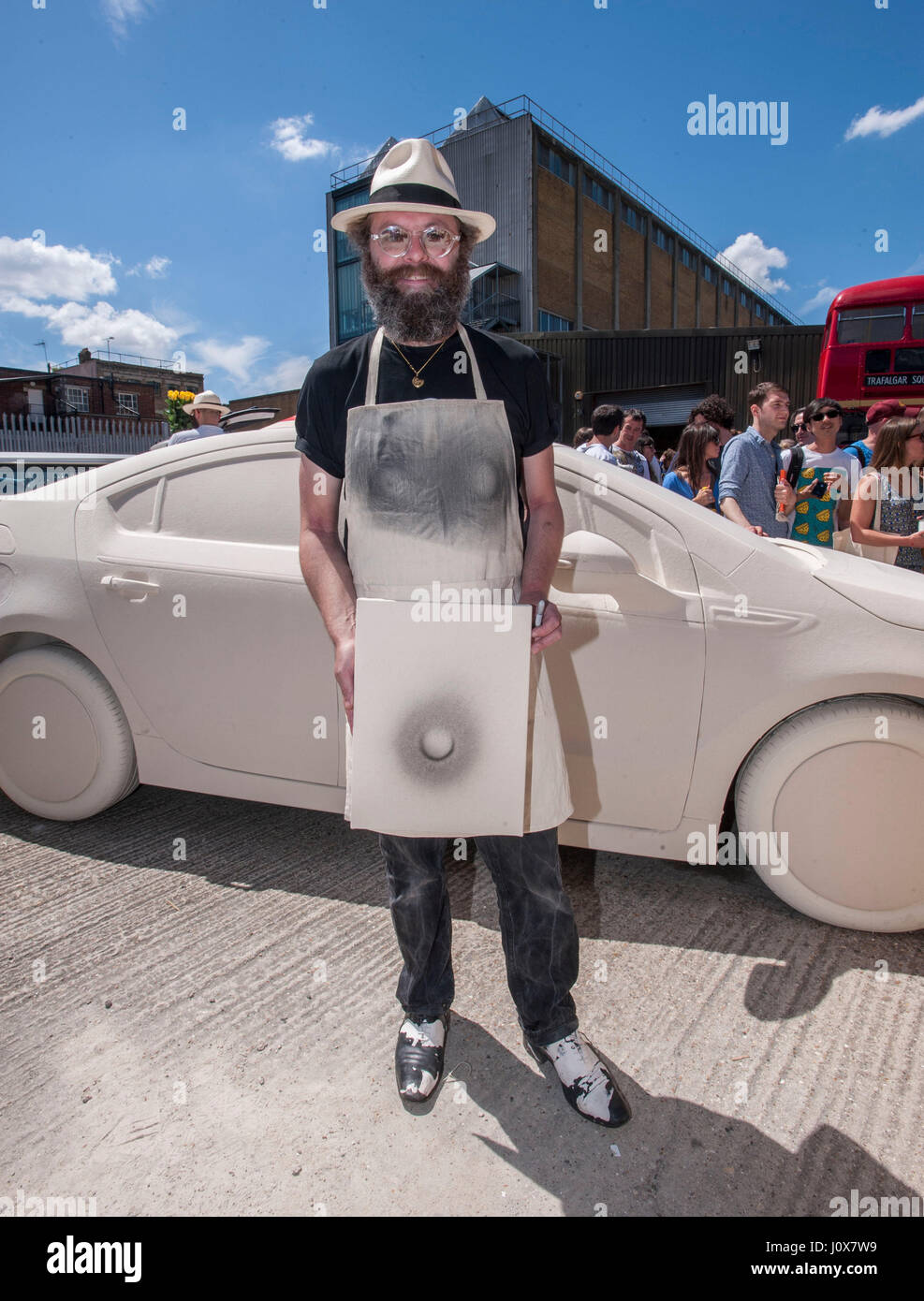 Gavin Turk. Artist & writer canvas covered Vauxhall and his art work ...