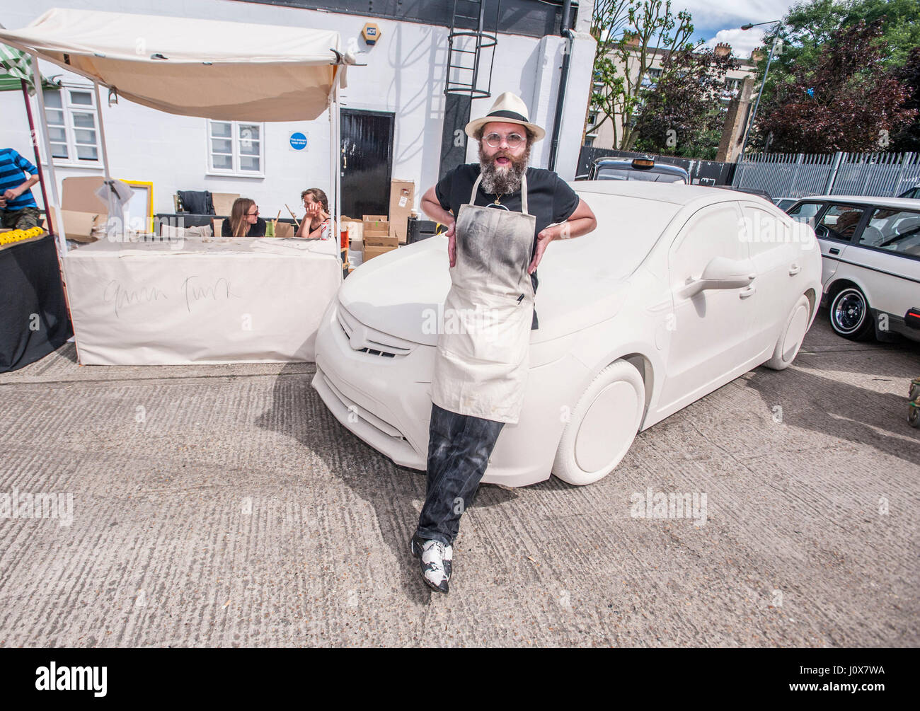 Gavin Turk. Artist & writer canvas covered Vauxhall and his art work ...