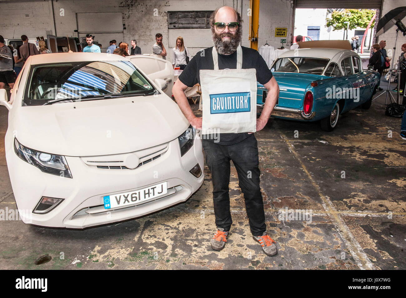 Gavin Turk. Artist & writer canvas covered Vauxhall and his art work ...