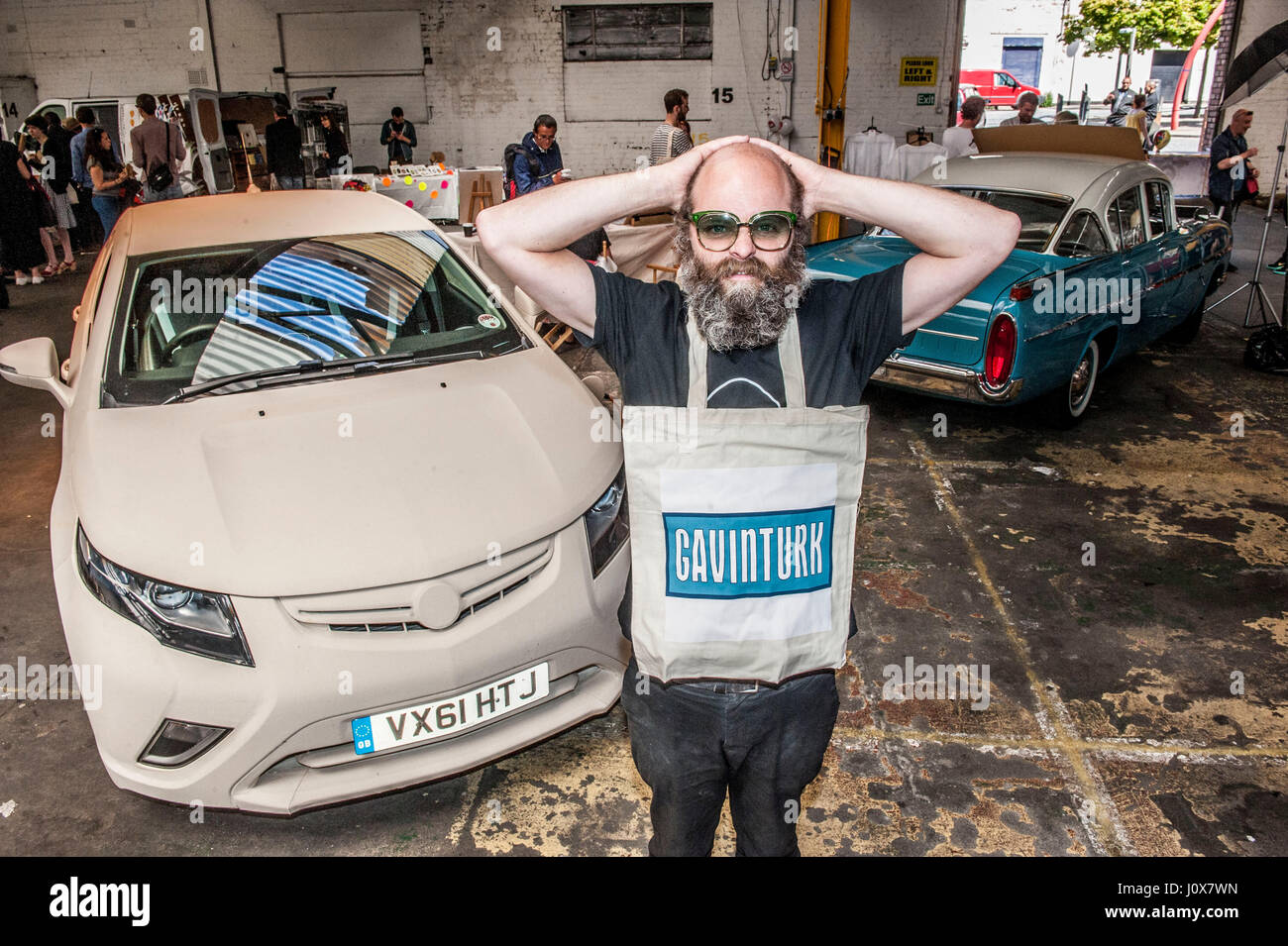 Gavin Turk. Artist & writer canvas covered Vauxhall and his art work ...