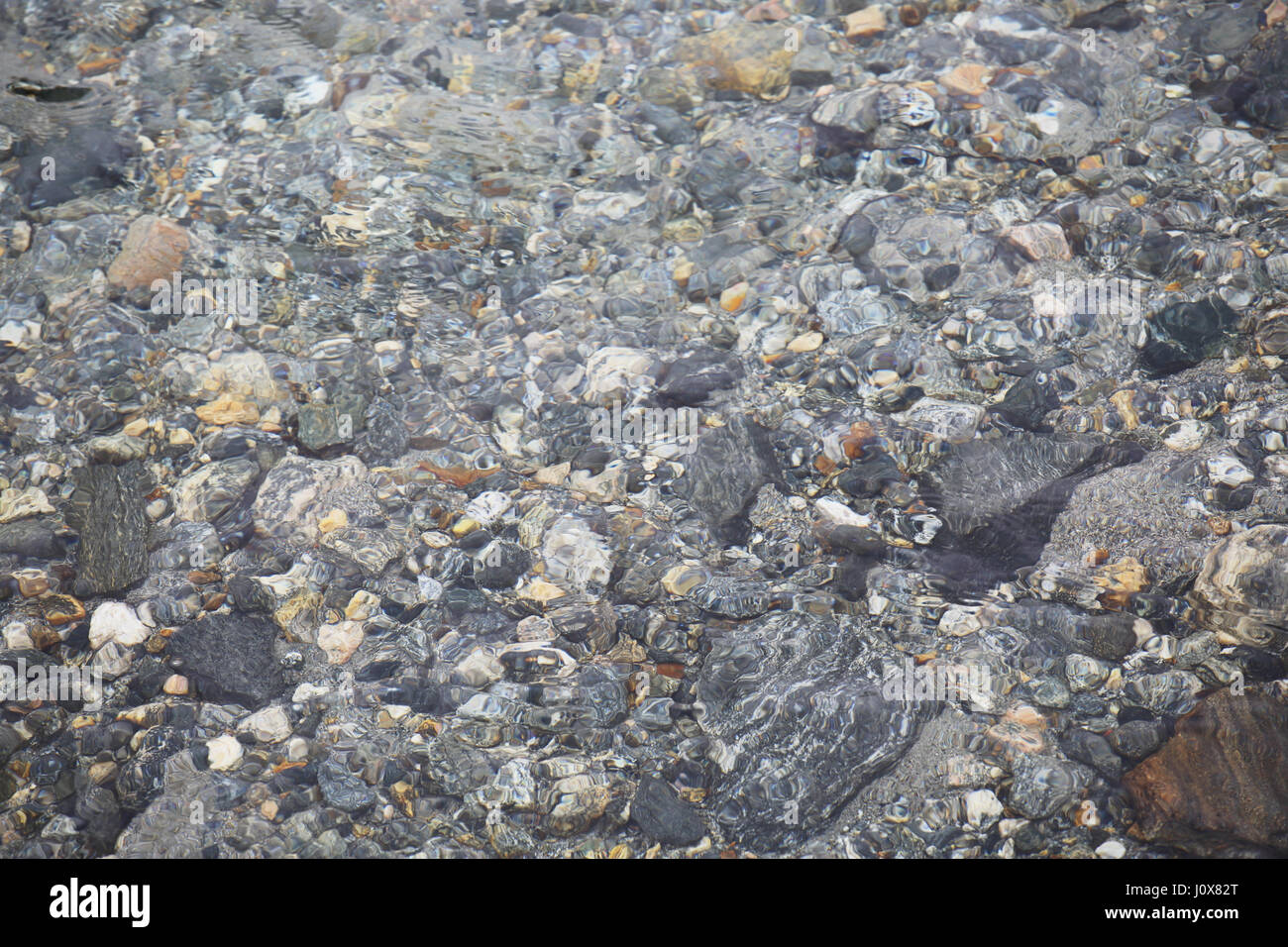 Close-up view on pebble stones in pure transparent water Stock Photo ...
