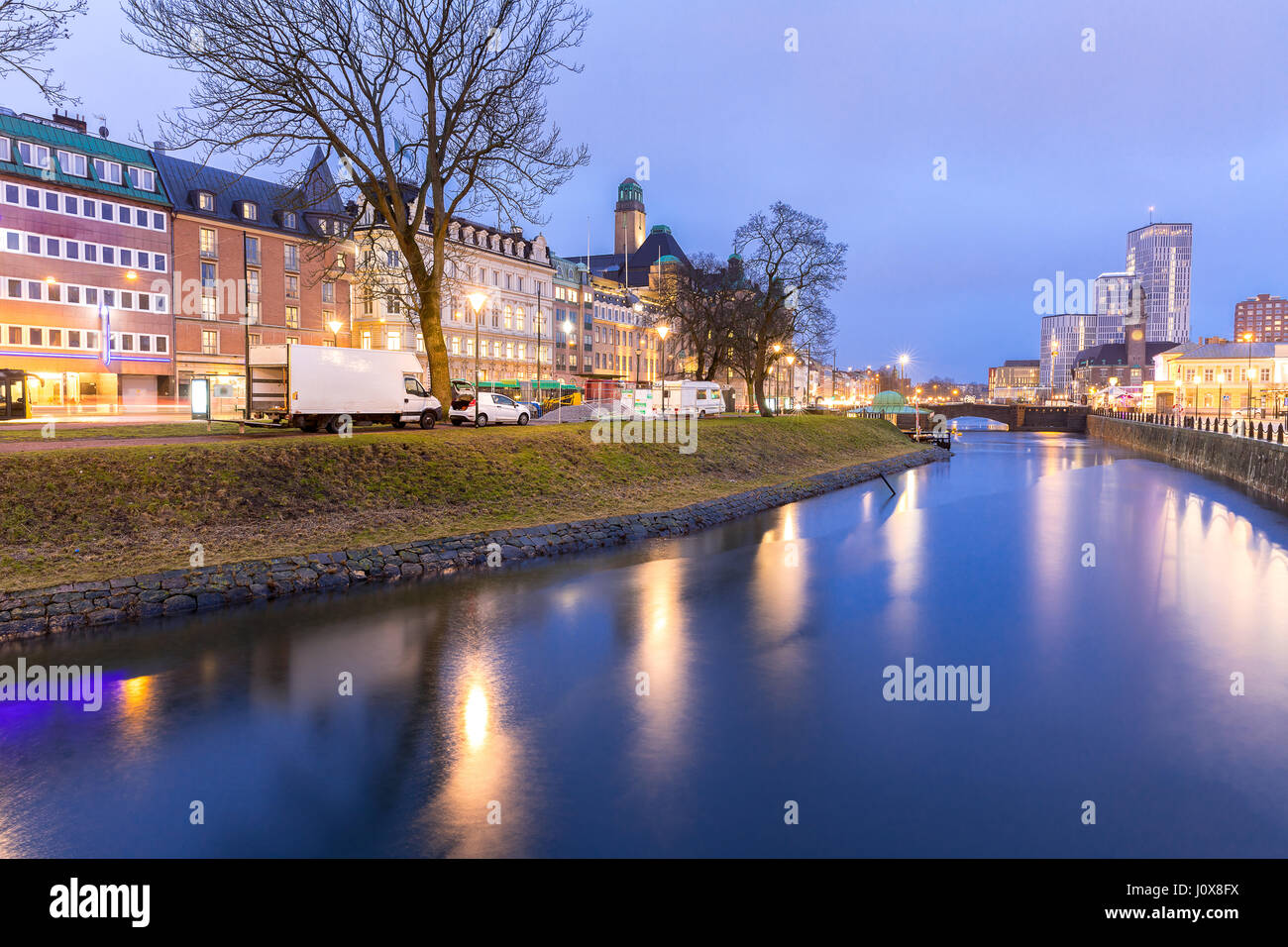 Malmo cityscape downtown night hi-res stock photography and images - Alamy