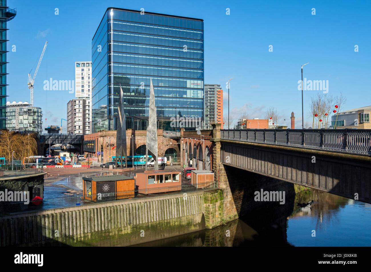 The '101 Embankment' building over Greengate Square and the river ...