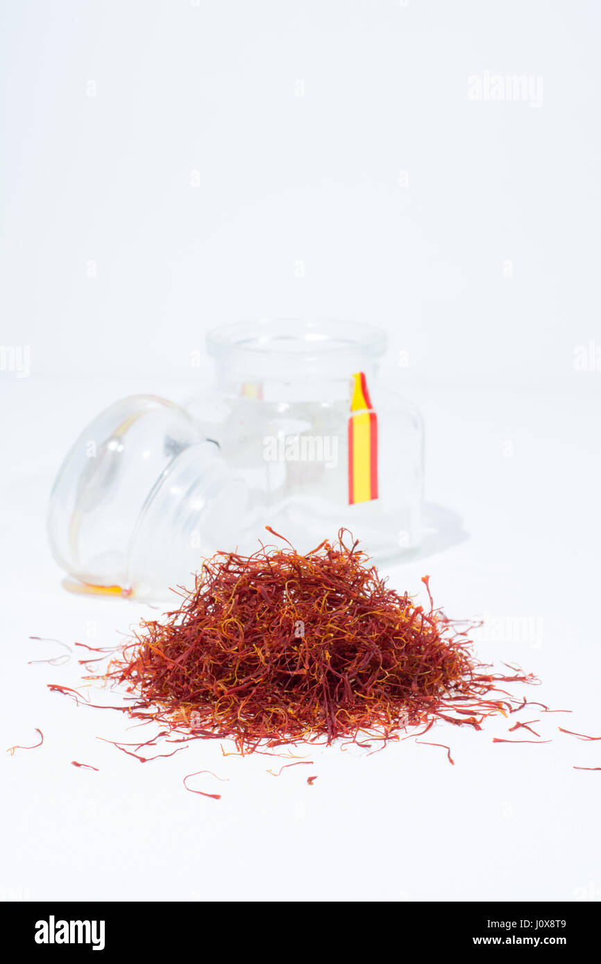 Raw Organic Red Saffron Spice Stock Photo - Alamy