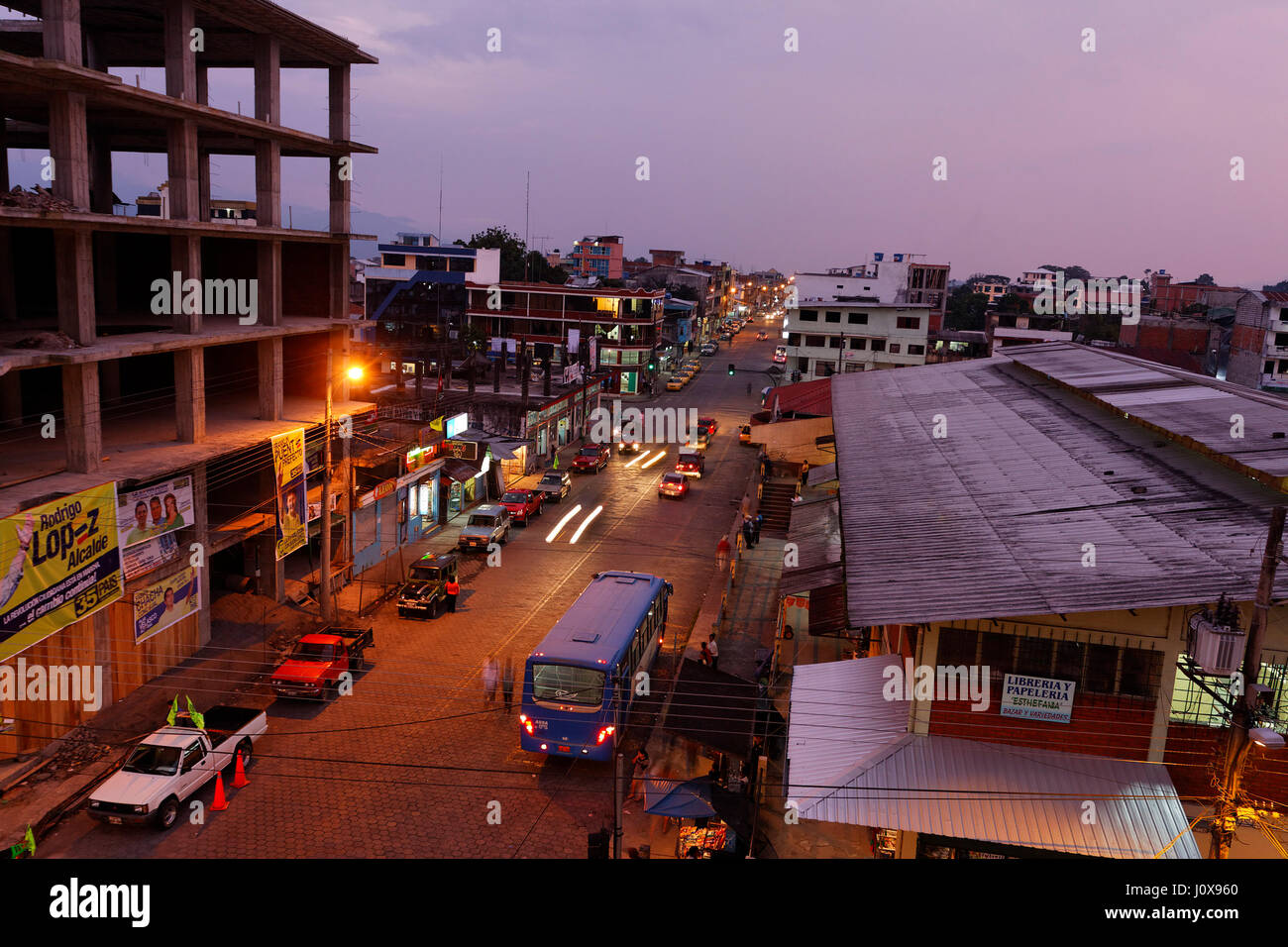 Macas town at evening, Ecuador Stock Photo - Alamy