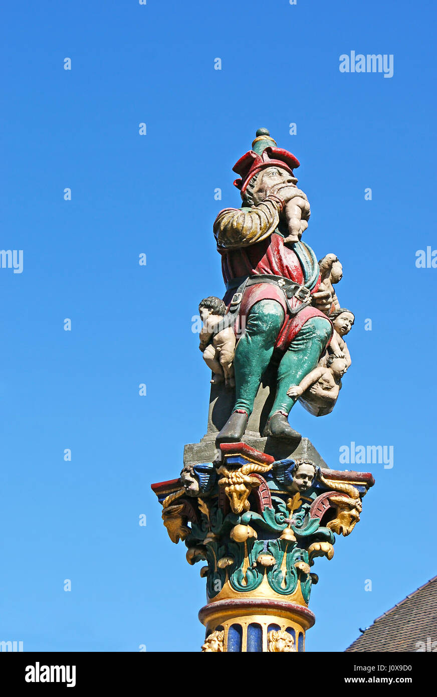 The Kindlifresserbrunnen (Child Eater Fountain), depicting the ogre ...