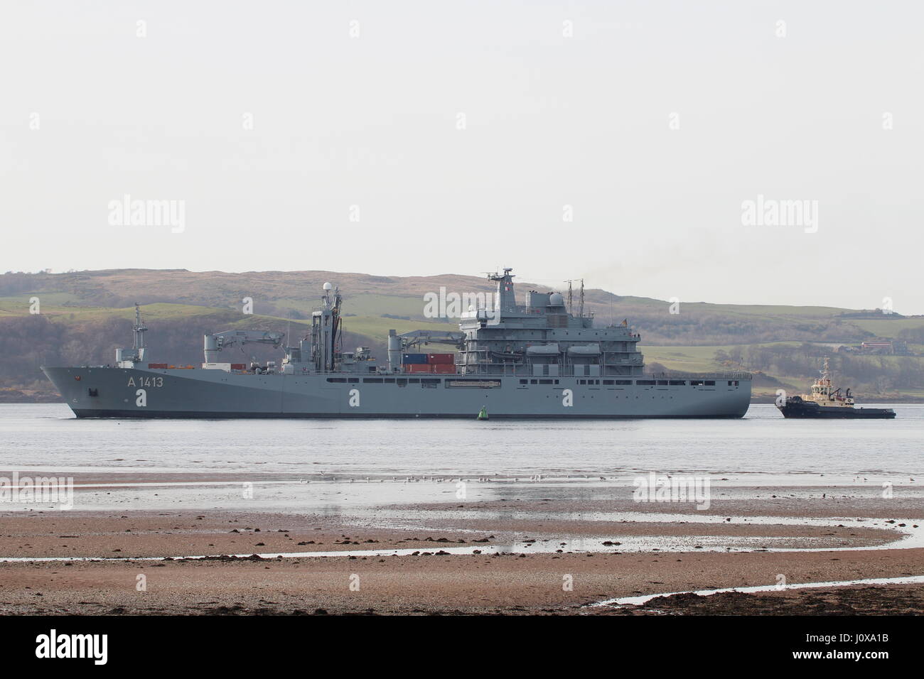 FGS Bonn (A1413), a Berlin-class replenishment vessel of the German ...
