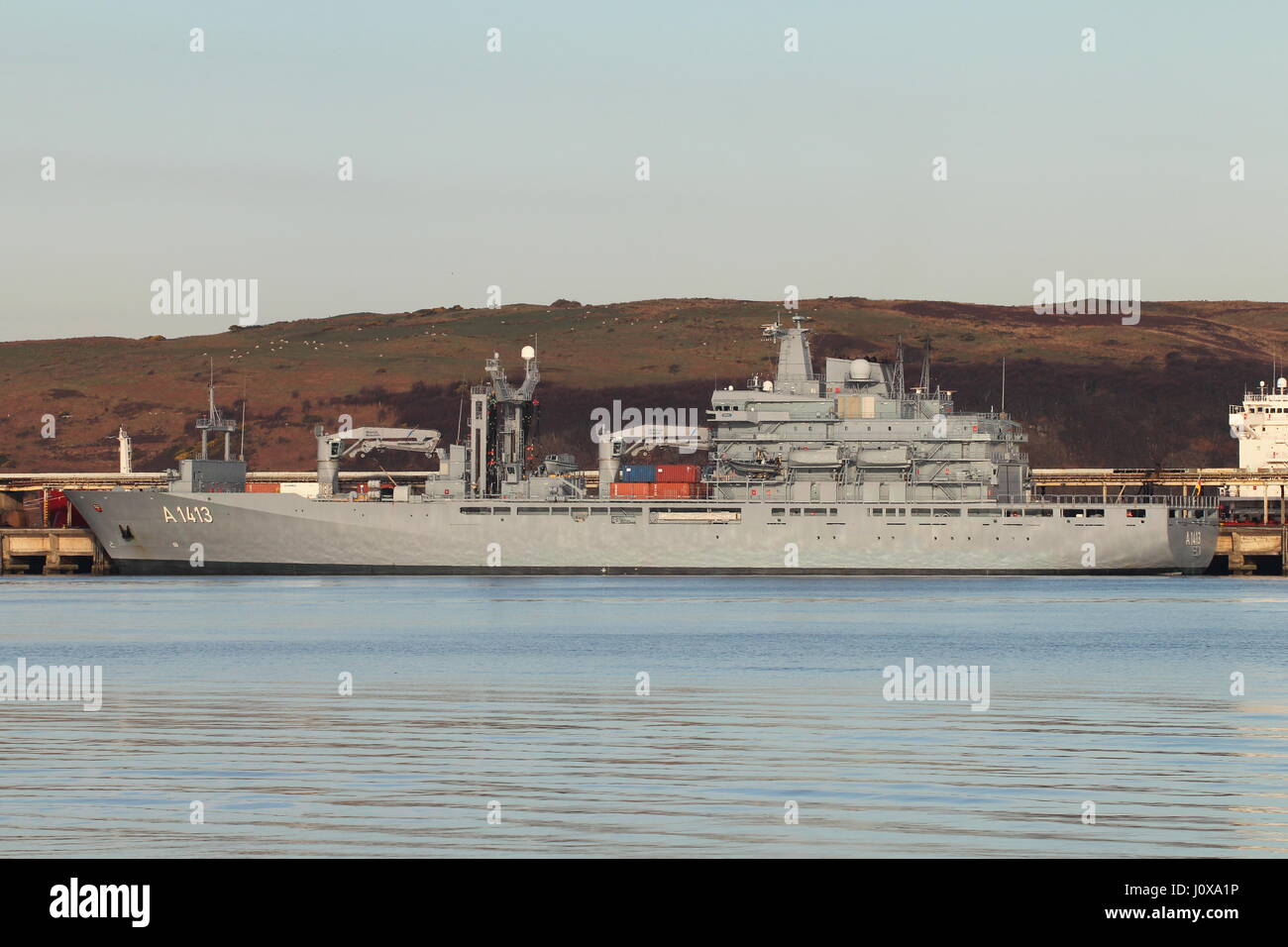 FGS Bonn (A1413), a Berlin-class replenishment vessel of the German ...