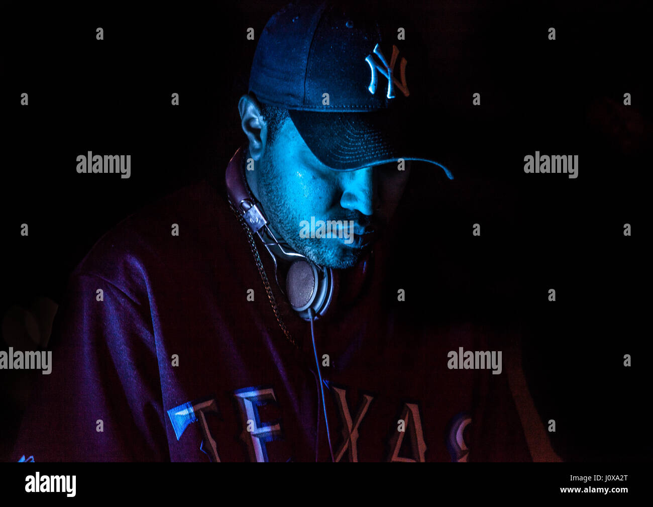 young male Disc-jockey Stock Photo - Alamy