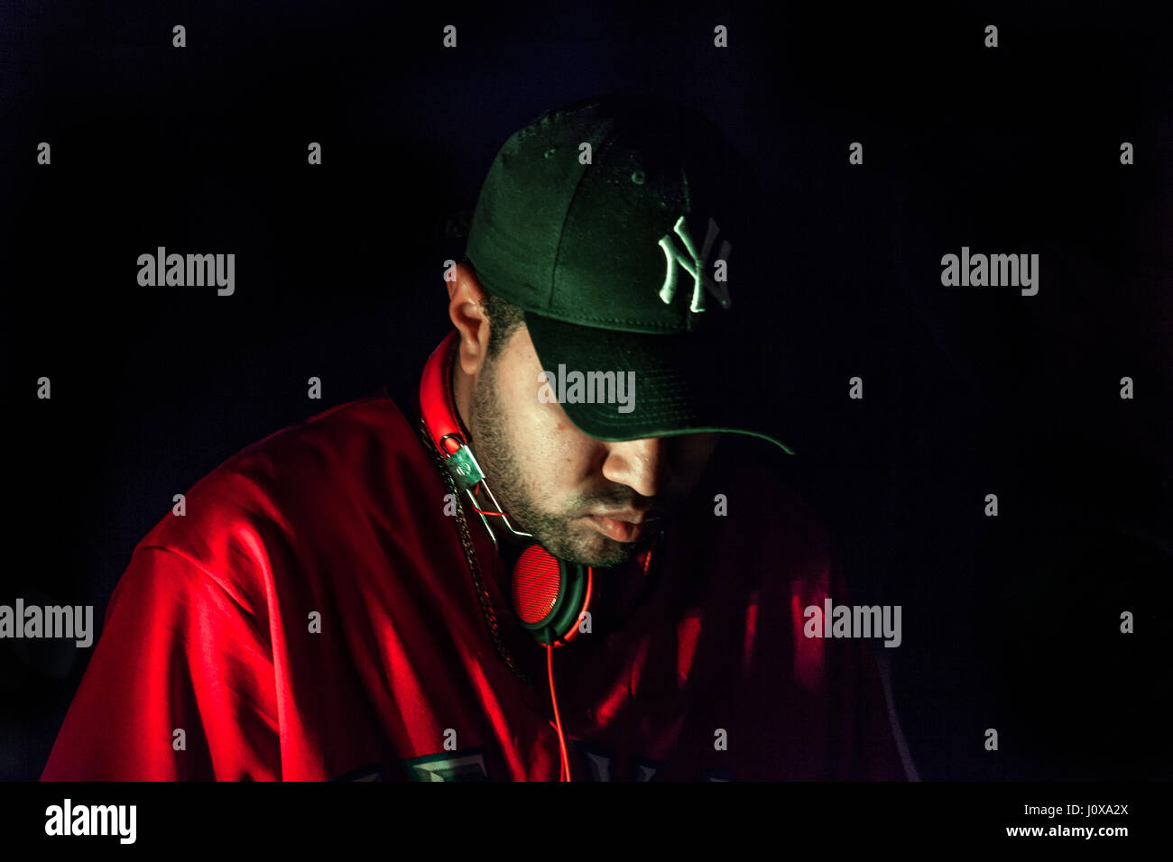 young male Disc-jockey Stock Photo - Alamy
