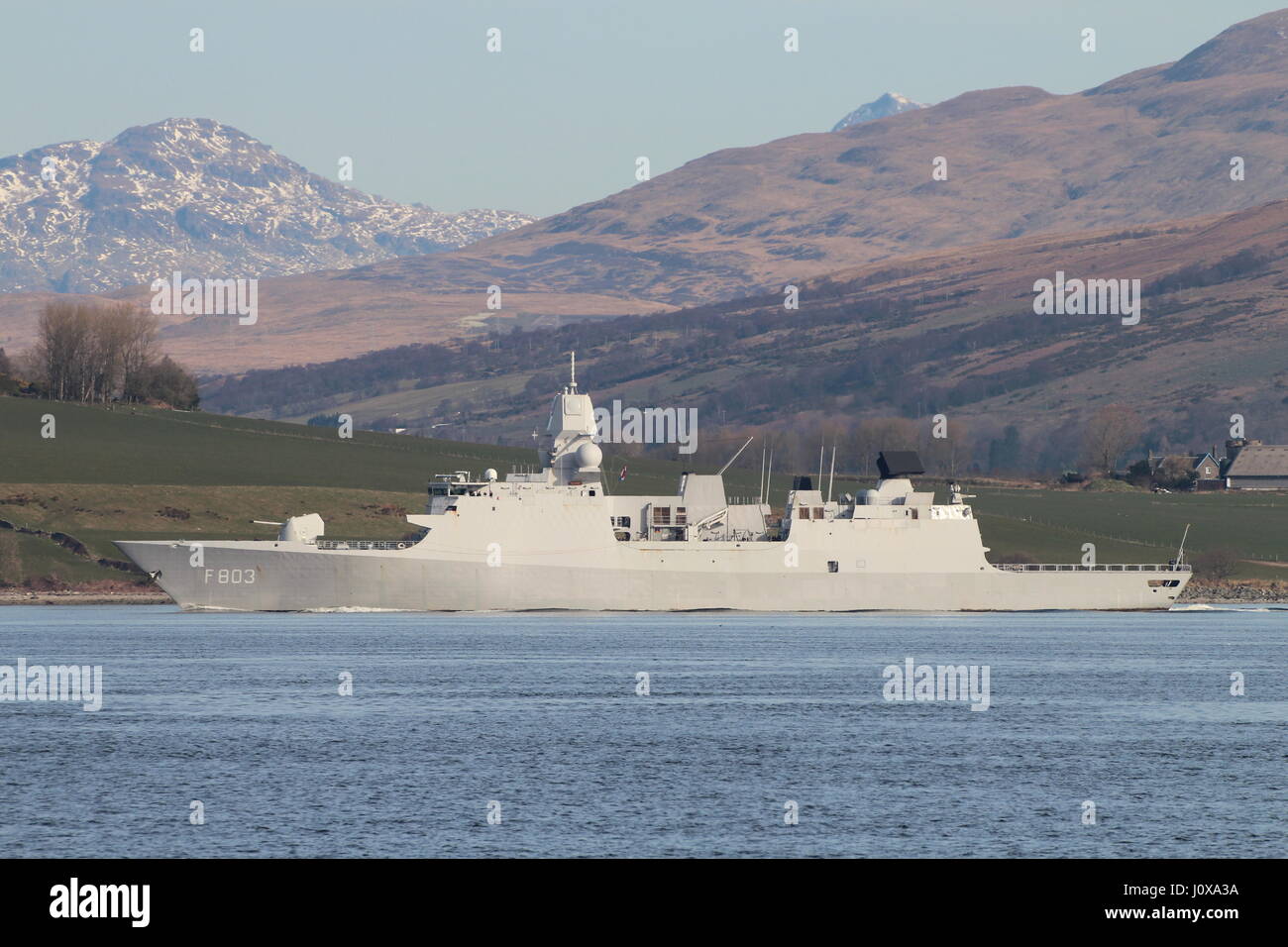 HNLMS Tromp (F803), a De Zeven Provincien-class frigate of the Royal ...