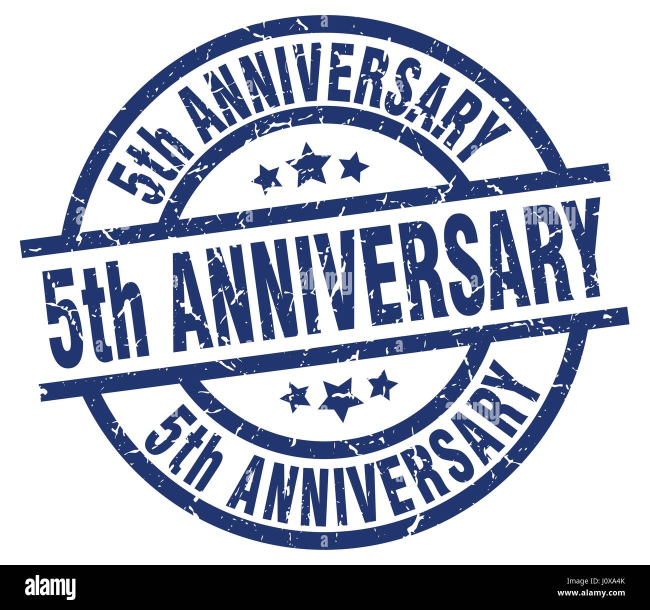 5th anniversary blue round grunge stamp Stock Vector Image & Art - Alamy