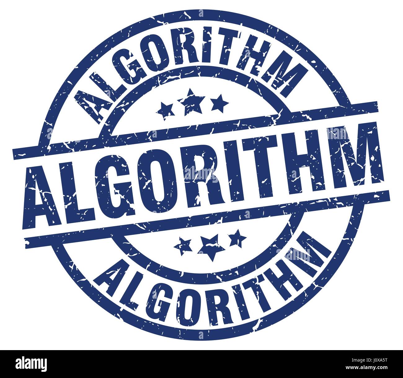 algorithm blue round grunge stamp Stock Vector Image & Art - Alamy