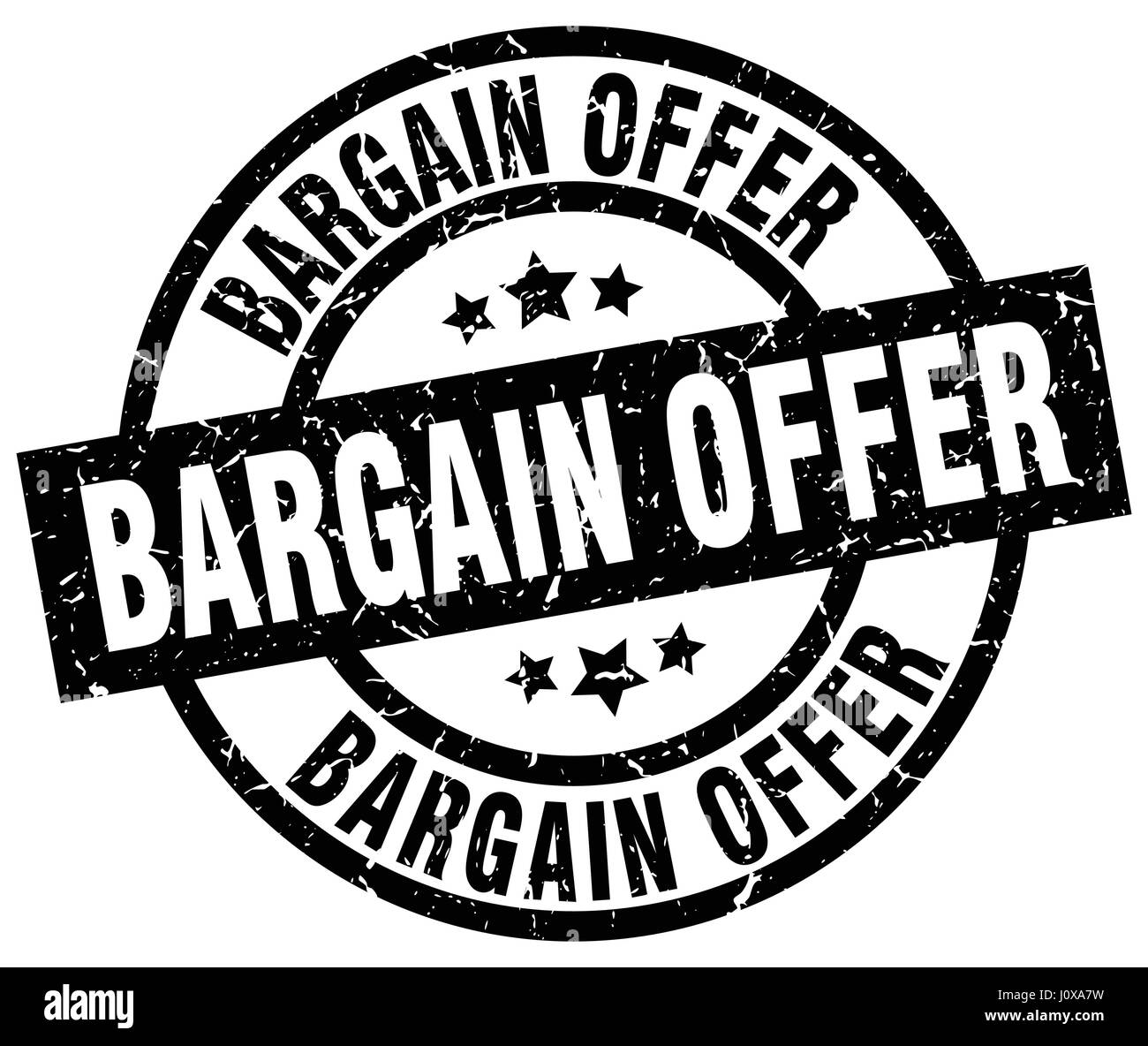 Bargain offer sign round Black and White Stock Photos & Images - Alamy