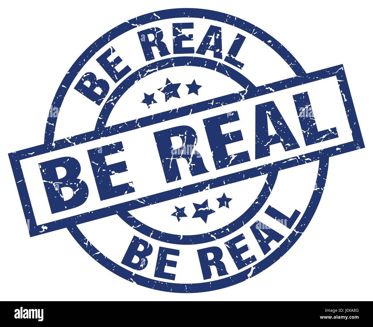 be real blue round grunge stamp Stock Vector Image & Art - Alamy