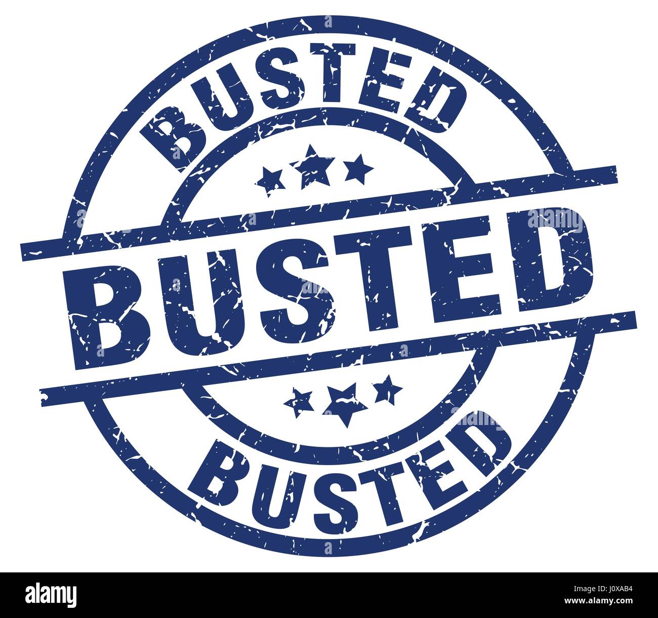busted blue round grunge stamp Stock Vector Image & Art - Alamy