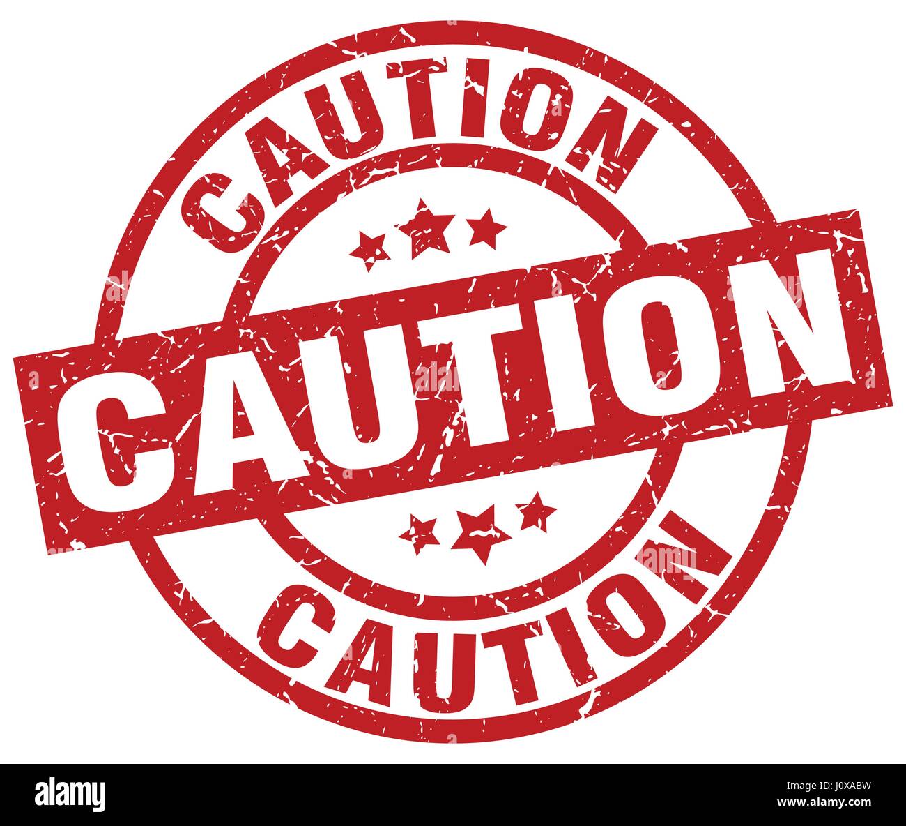 caution round red grunge stamp Stock Vector Image & Art - Alamy