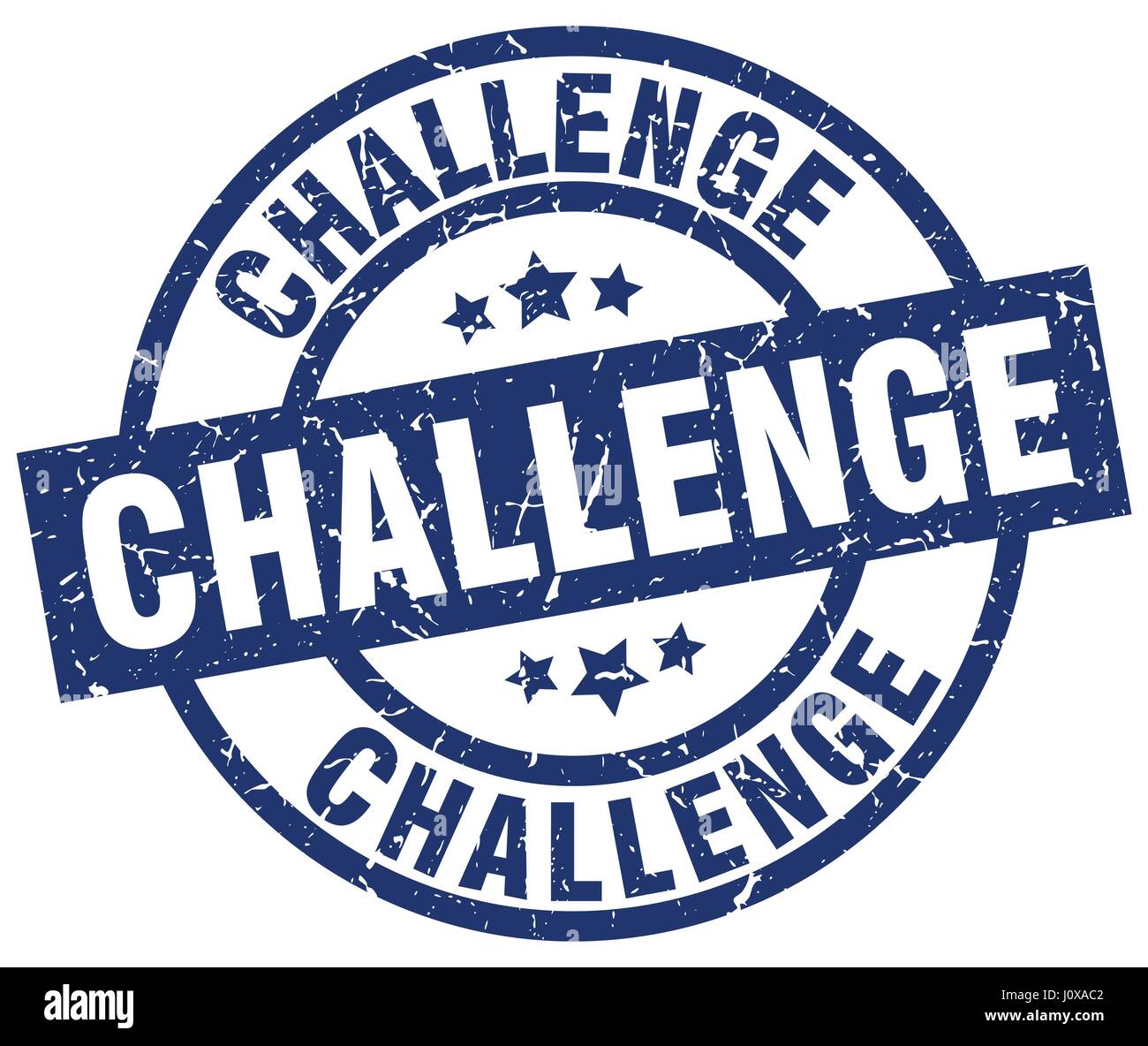 challenge blue round grunge stamp Stock Vector Image & Art - Alamy