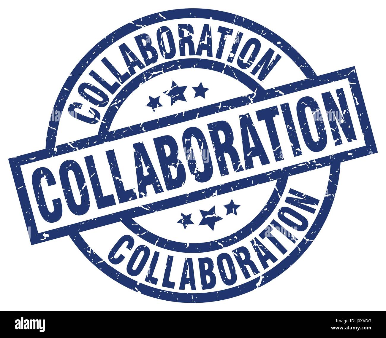 collaboration blue round grunge stamp Stock Vector Image & Art - Alamy