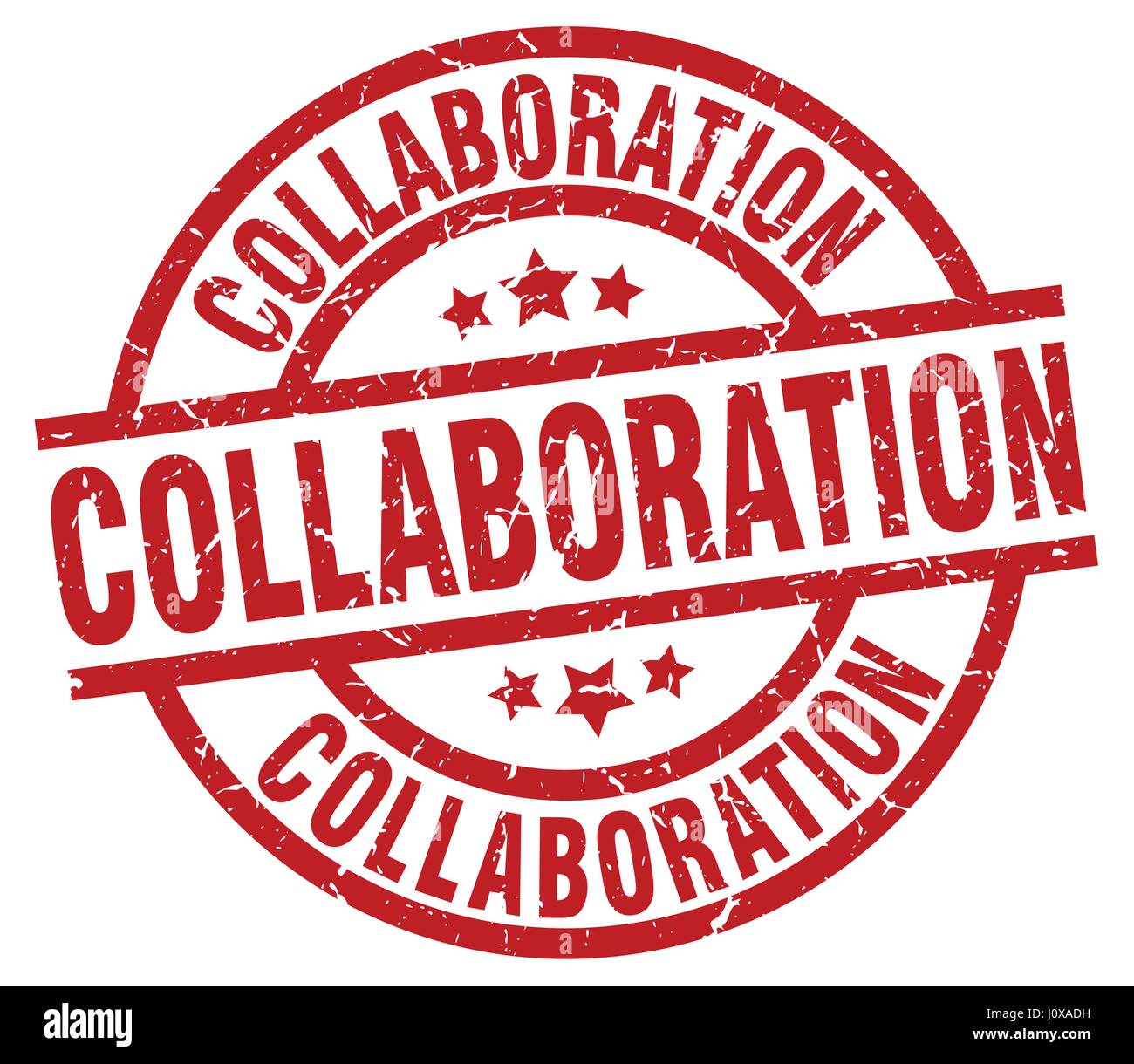 collaboration round red grunge stamp Stock Vector Image & Art - Alamy