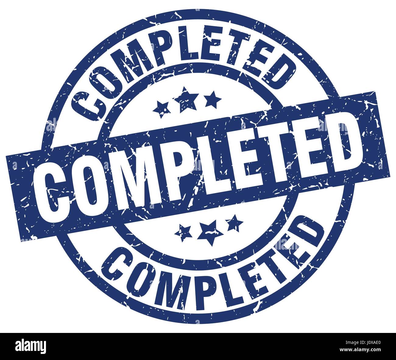 completed blue round grunge stamp Stock Vector Image & Art - Alamy