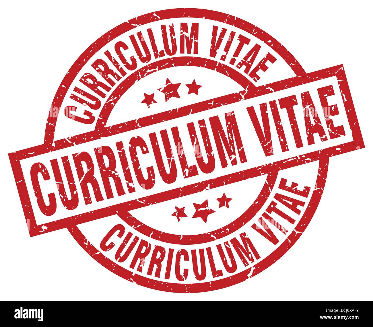 curriculum vitae round red grunge stamp Stock Vector Image & Art - Alamy