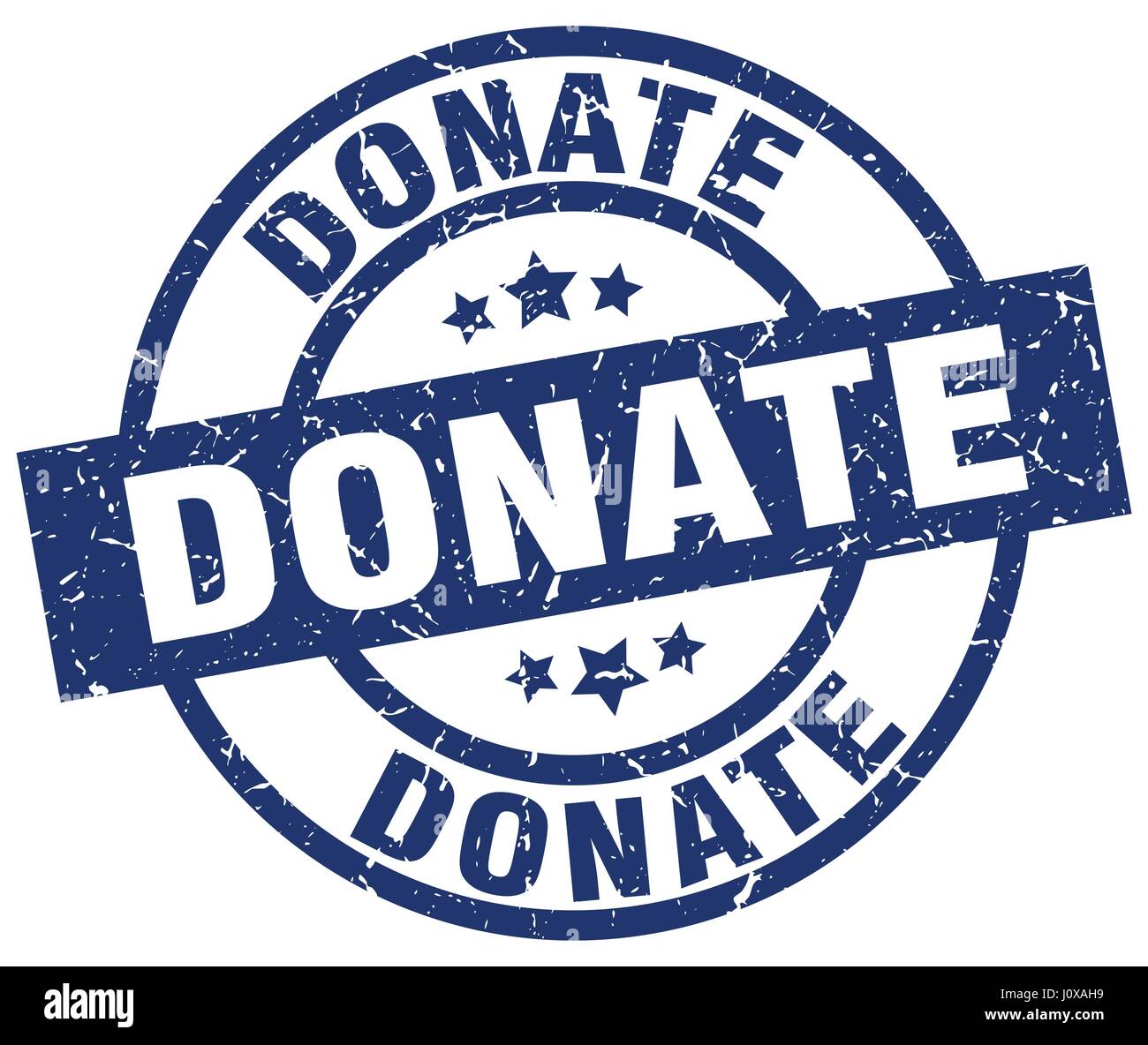 donate blue round grunge stamp Stock Vector Image & Art - Alamy