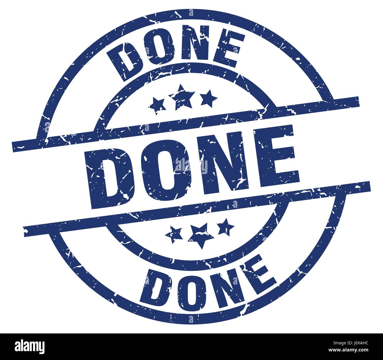 done blue round grunge stamp Stock Vector Image & Art - Alamy